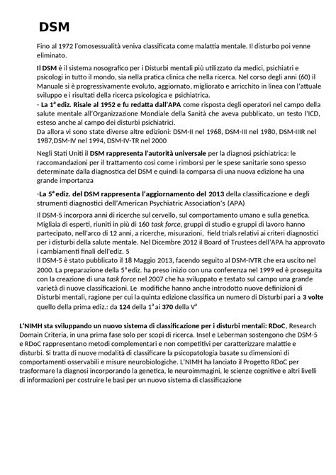 Riassunto Esame Psichiatria Prof Brugnoli Docsity