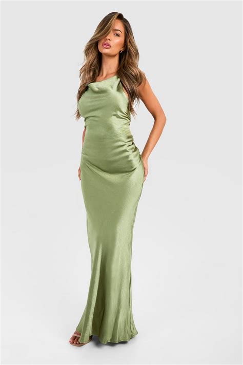 Bridesmaid Satin High Neck Maxi Dress Boohoo Uk