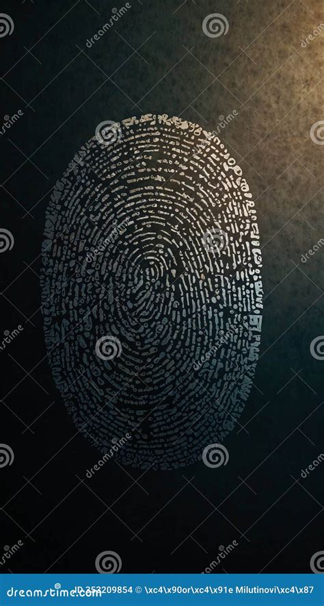 Partial Fingerprint On Dark Background Minimal Abstract Rime Or Mystery Concept Cybersecurity