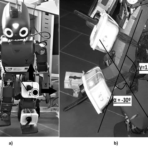 A Darwin Robot With Two Sensory Modules Attached To Left Thigh And