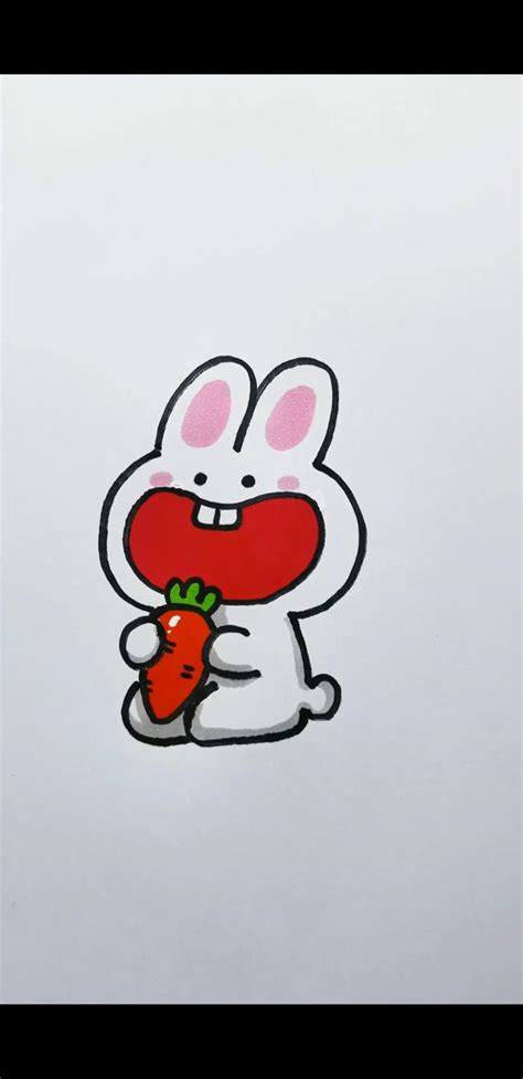 桃树下的小白兔幼儿园简笔画简单（精选17张） 简笔画图片大全