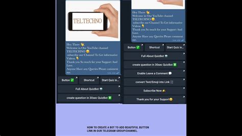 How To Create Reaction Button Link Button And Comment Button In Telegram Emoji Botfather