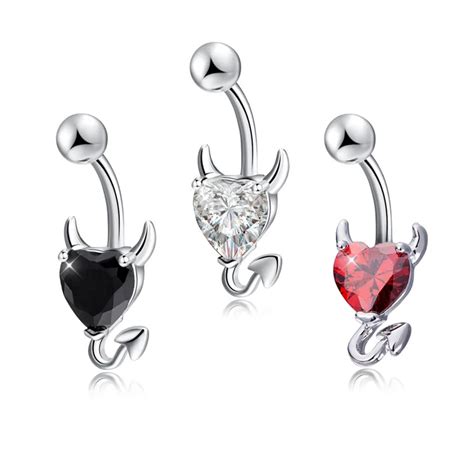 Newly 1 Pcs Navel Belly Button Ring Glitter Love Heart Decor Piercing