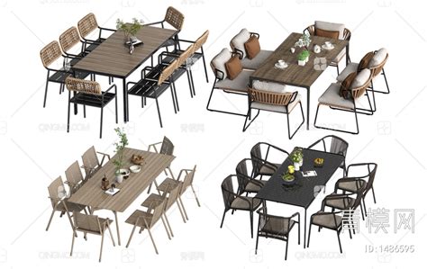 【户外家具 餐桌椅su模型】 现代enscape有其他户外家具 餐桌椅su模型下载 Id1486595 免费su模型库 青模su模型网