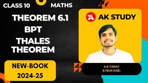 Bpt Basic Proportionality Theorem Thales Theorem Proof Class 10 Chapter 6 Theorem 6 1