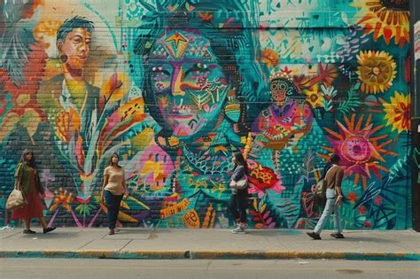 Premium Photo A Vibrant Street Mural Depicting Local Culture Oct