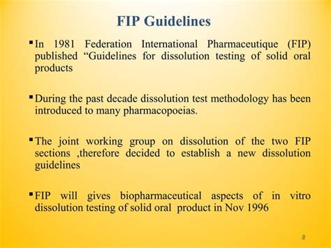 Guidelines For Dissolution Testing Ppt