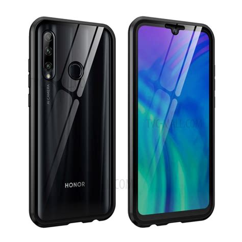 Wholesale Magnetic Adsorption Metal Frame Glass Back Full Protection Phone Case For Huawei