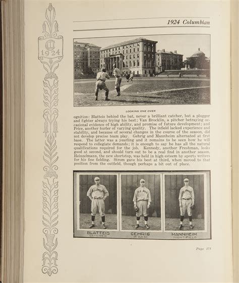 Lot Detail 1924 Columbia University Yearbook Featuring Lou Gehrig