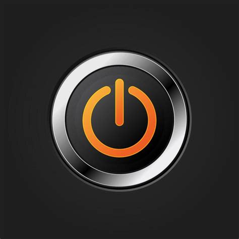 Power Button Vector Illustration Realistic On Off Button On Black Background 35104762 Vector