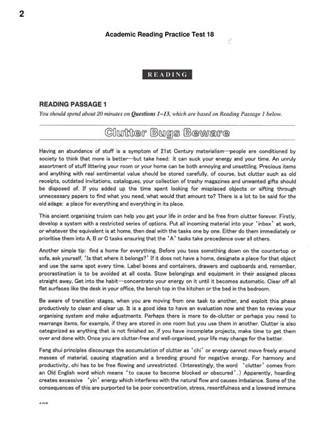 Ielts Academic Reading Practice Test 18 Pdf English Language And