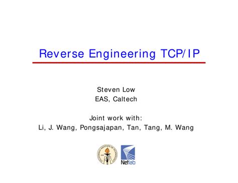 Ppt Reverse Engineering Tcp Ip Reverse Engineering Tcp Ip Steven