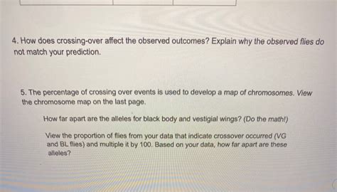 Solved 4 How Does Crossing Over Affect The Observed
