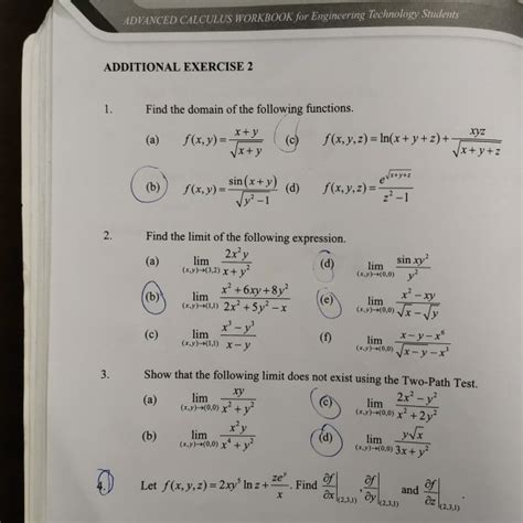 Solved Advanced Calculus Workbook For Engineering Technology