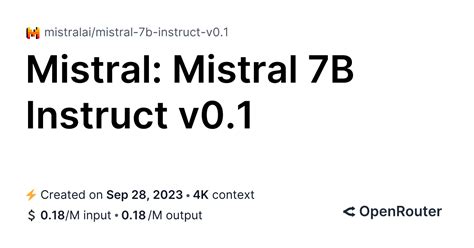 mistral 7b instruct v0 1 api providers stats openrouter