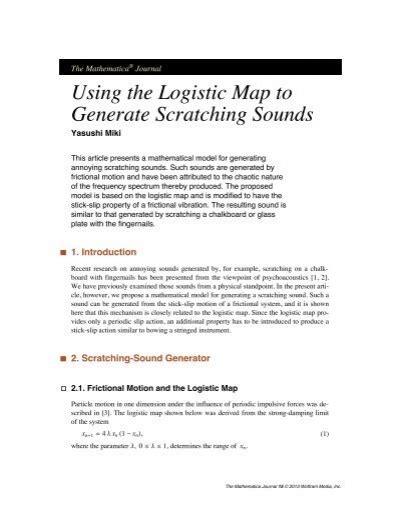 using the logistic map to generate scratching sounds