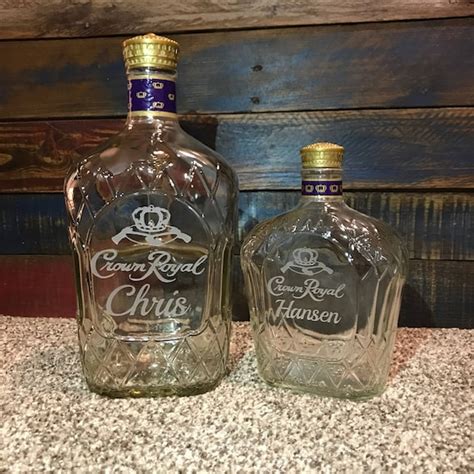 Custom Engraved Crown Royal Etched Whisky Whiskey Bottle T