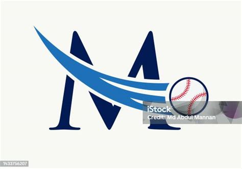 Lettre M Modèle De Conception De Logo De Baseball Panneau De Lacadémie