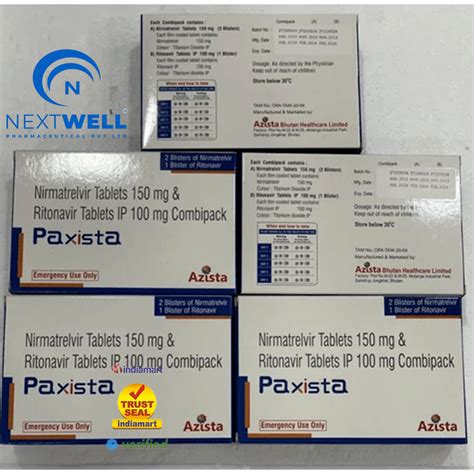 Nirmatrelvir Tablets 150 Mg Ritonavir Tablets IP 100 Mg Paxlovid At