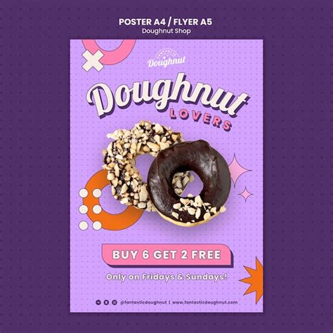 Free Psd Flat Design Donuts Shop Template