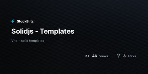 Solidjs Templates Stackblitz