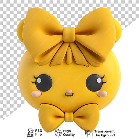 Yellow Cartoon Character With Yellow Bow 3d Render Premium Ai