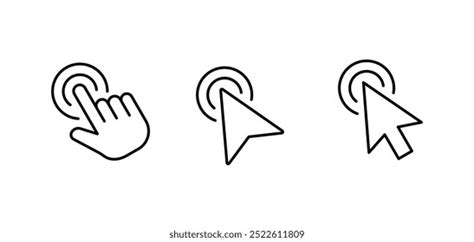 Mouse Cursors Pointers Icon Set Stock Vector Royalty Free 2522611809