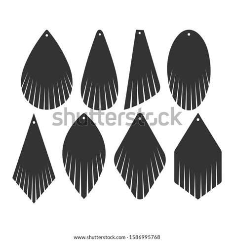 Fringe Earrings Earring Templates Stock Vector Royalty Free