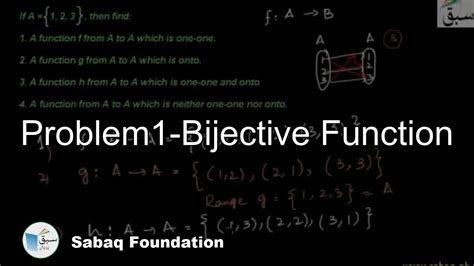 Problem1 Bijective Function Math Lecture Sabaqpk Youtube