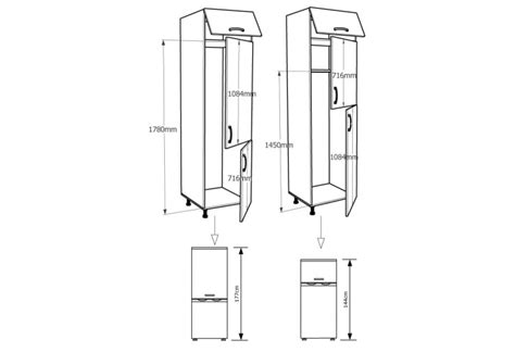 Колонен шкаф за вграден хладилник In Friz 2v сив • Модулна кухня In сива • Мебели Монема