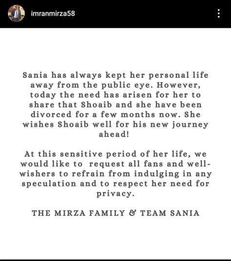 Sania Mirza Confirms Divorce From Shoaib Malik Expresses Well Wishes
