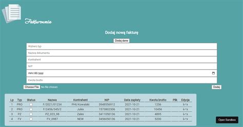 Tabels Codesandbox