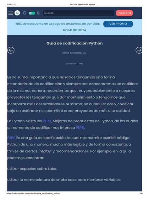 Guía De Codificación Python Pdf Python Lenguaje De Programación