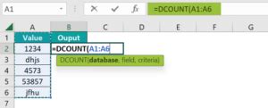 Dcount Excel Function Formula Example How To Use