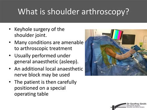 Arthroscopic Shoulder Stabilisation Patient Information Ppt