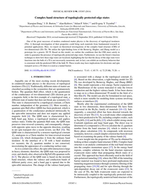 PDF Complex Band Structure Of Topologically Protected Edge States