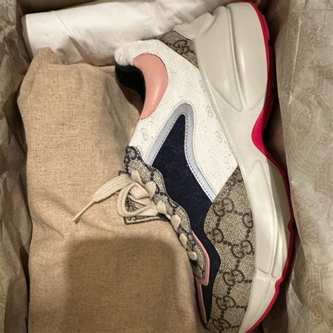 Gucci Shoes Gucci Rhyton Sneaker Beigeebony Original Gg Canvas