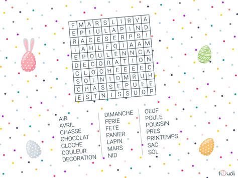 Jeux De Lettres De Pâques Mots Croisés Et Mots Mêlés
