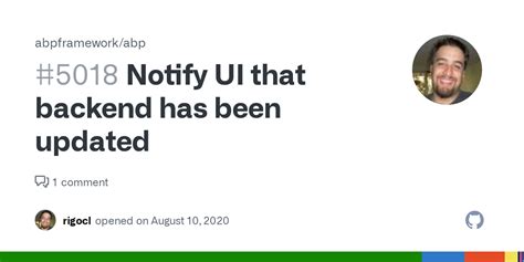 Notify UI That Backend Has Been Updated Issue Abpframework Abp GitHub