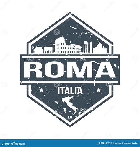 Rome Passport Stamp Italy Airport Visa Stamp Or Immigration Sign