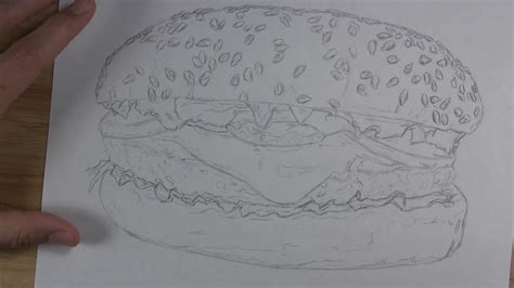 How to Draw a Hamburger with a Slice of Cheese Cách vẽ Hamburger siêu thực bằng bút chì Vẽ