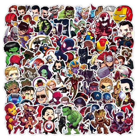 สติ๊กเกอร์ Avengers 176 อเวนเจอร์ส 100ชิ้น Marvel Ironman Hulk ไอรอนแมน อเวนเจอ Sticker ธอร์ สไป