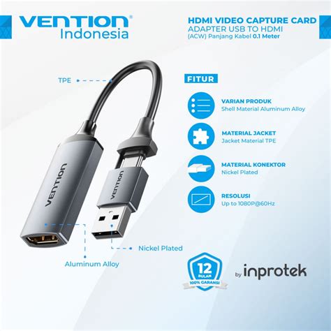 Jual Vention Video Capture Card Usb To Hdmi Game Capture For Streaming Acw Shopee Indonesia