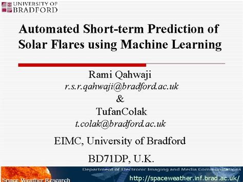 Automated Shortterm Prediction Of Solar Flares Using Machine