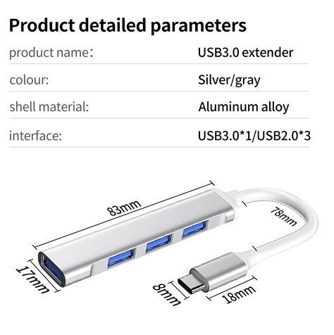 유형 C Usb C 허브 30 31 4 포트 멀티 스플리터 어댑터 Otg For Lenovo Huawei Xiaomi Macbook Pro 15 Air Pro 액세서리