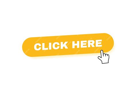 Premium Vector Click Here Button Label With Hand Pointer Clicking Modern Vector Illustration
