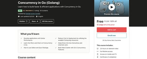free concurrency in go golang certification course by freshercooker