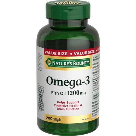 Natures Bounty Omega 3 1200 Mg Fish Oil Value Size Walmart Canada