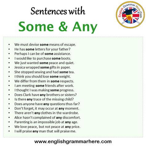 Sentences With Some And Any Some And Any In A Sentence In English