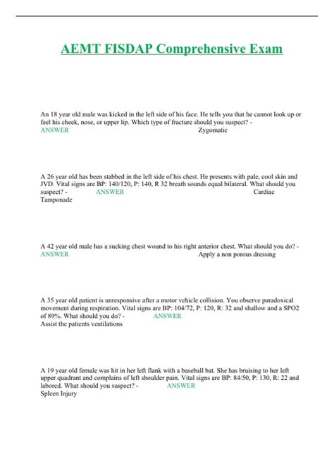 Aemt Fisdap Comprehensive Exam Aemt Fisdap Comprehensive Stuvia Us